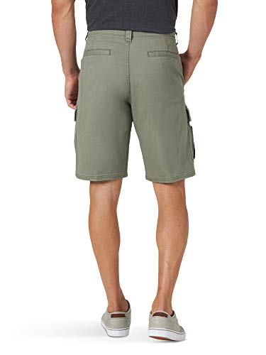 Wrangler Authentics mens Classic Stretch Cargo Shorts, Dusty Olive, 34 US