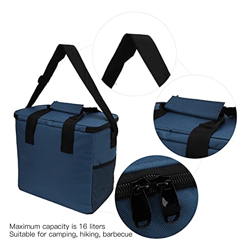 Insulation Bag, Portable Aluminum Foil Thick Waterproof Blue Cooler Pouch for Work Beach Picnic Camping Food Delivery