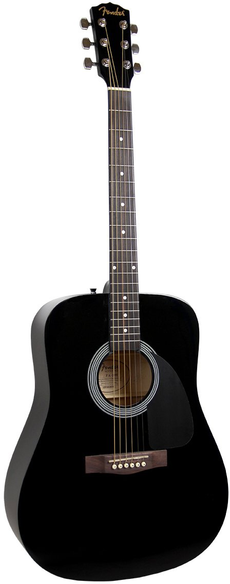 Fender FA-115 Dreadnought Acoustic Guitar - Black Bundle with Gig Bag, Tuner, Strings, Strap, Picks, and Fender Play Online Lessons