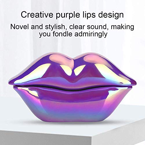 Lips Design Landline Telephone, Clear Sound Support Number Storage Electroplate Desktop Wired Phone, Mouth Lip Shape Telephone for Home Hotel Office Decor, Novelty Gift