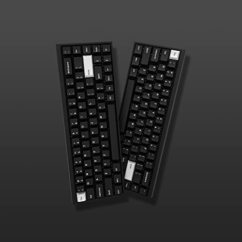 WOB Keycaps 168 Keys, Double Shot PBT Custom Keycap Set, Minimalist Style White on Black Cherry Profile Keyboard Keycaps for Cherry Gateron MX Switches Mechanical Keyboard
