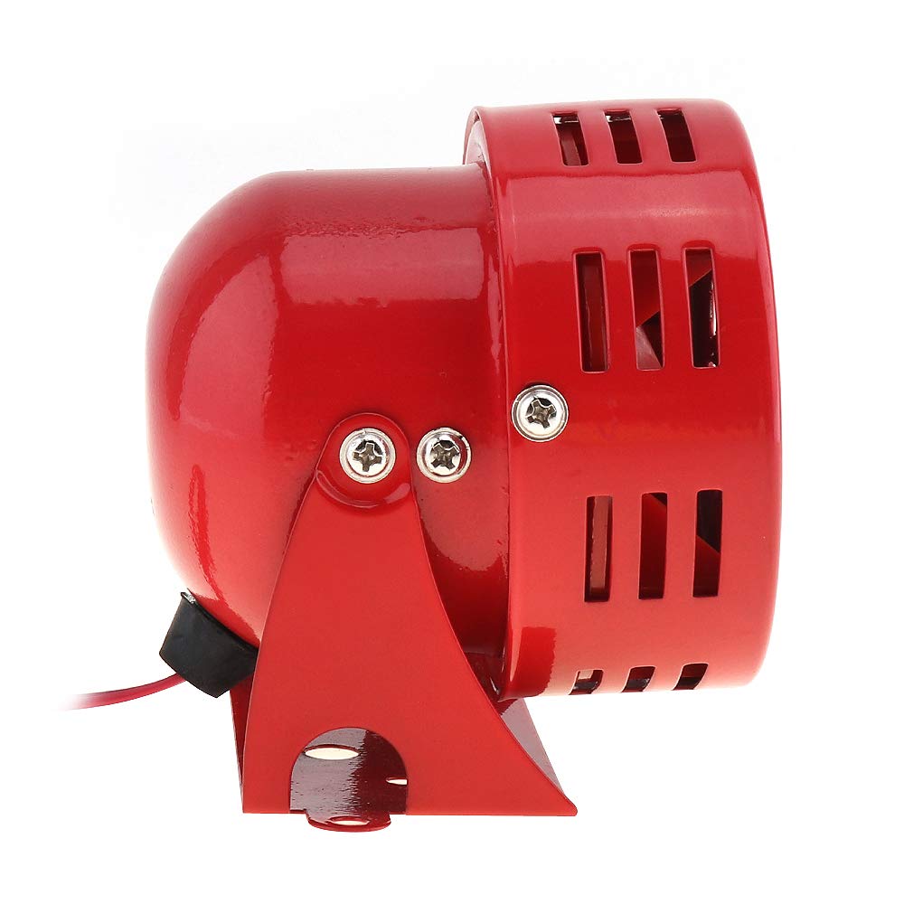 ePathChina Universal 12V Red Automotive Motorcycle Horns Air Raid Siren Horn Car Truck Motor Driven Alarm