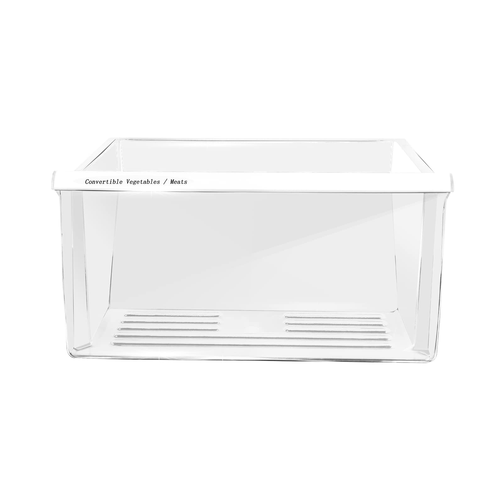 FETIONS [NEW UPGRADE - Fridge Lower] WP2188664 Refrigerator Crisper Drawer Fit for Whirl-pool Ken-more Door Bin Replacement Replace 2188664 PS890595 2188665, Clear and White Handle