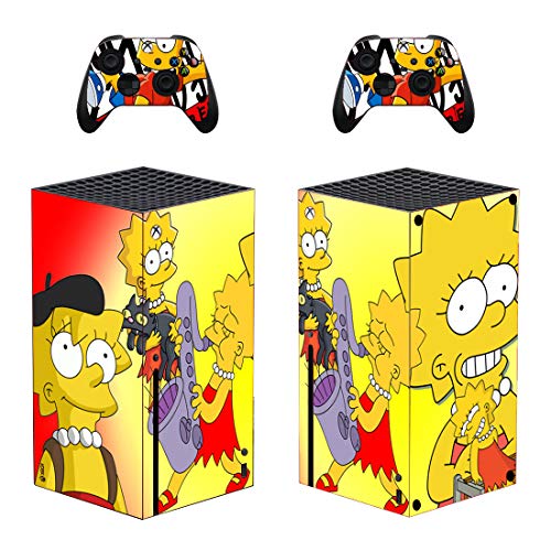 Happy Family Cartoon Stickers Decals Skin for X-box-One-Series X, Cover Protector Wrap Durable Full Set Protection Faceplate Console by KAJAL MANI
