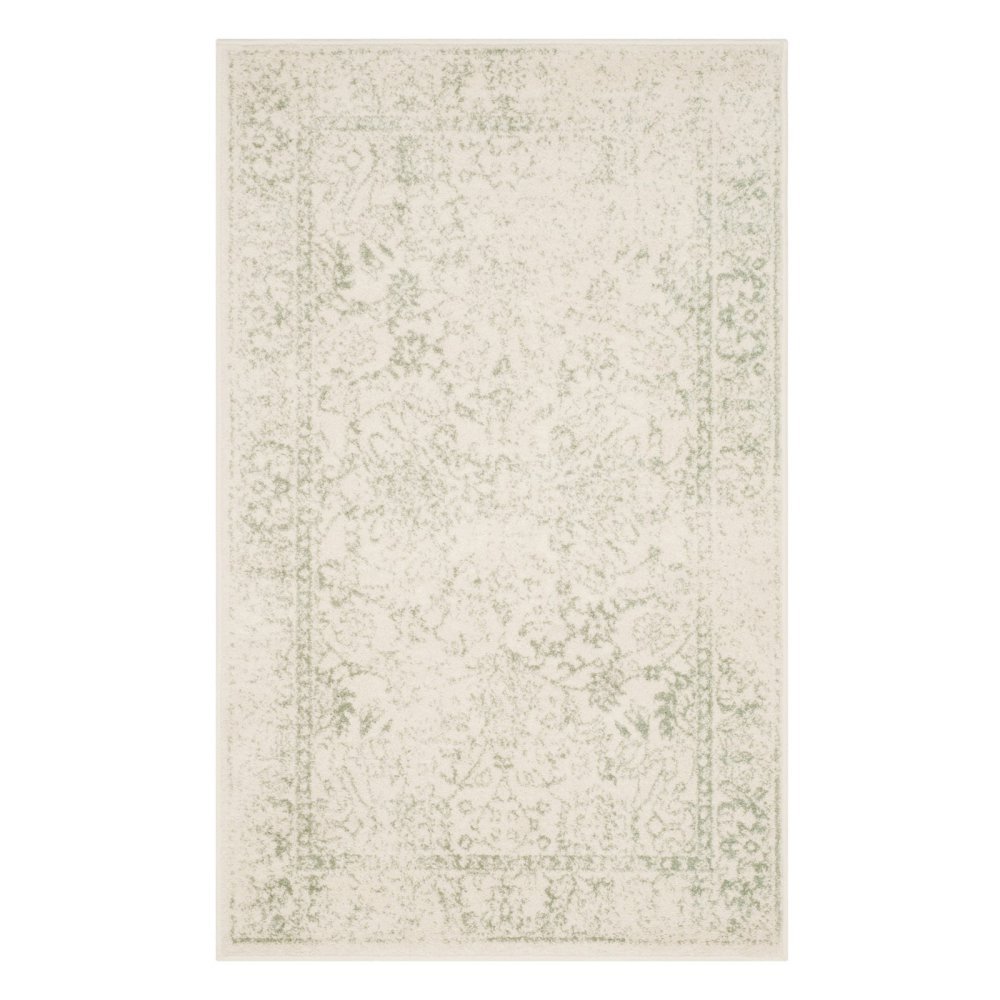 SAFAVIEH Adirondack Collection 6' Square Ivory / Sage ADR109V Oriental Distressed Non-Shedding Living Room Bedroom Dining Home Office Area Rug