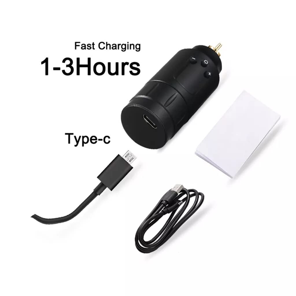 LUKEO Tattoo Machine Set Rechargeable Mini Tattoo Battery RCA Connector Rotary Tattoo Machine with 10pcs Cartridge Needles
