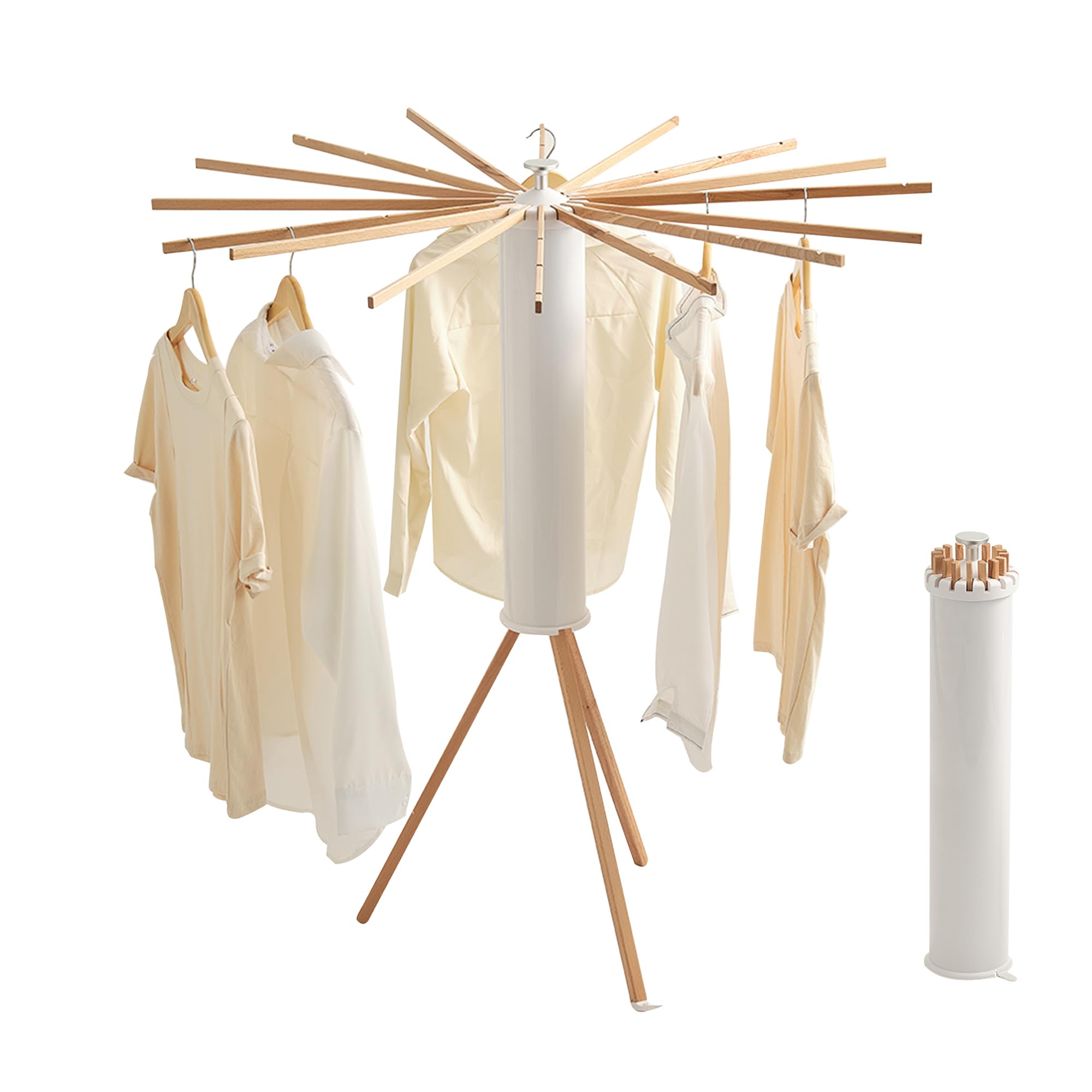 SONICA Drying Rack Clothing,Clothes Drying Rack Foldable Portable, Tripod Wooden Laundry Rack Drying,Space Saving Collapsible Drying Racks for Laundry for Travel and Daily Family Use.