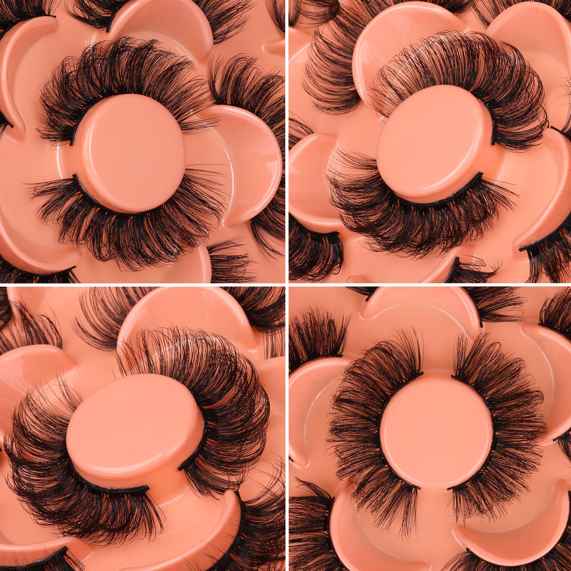 Mink Lashes Fluffy Wispy False Eyelashes D Curl Lash Strips 20mm Long Dramatic Faux Mink Fake Eye Lashes Pack Look Like Extensions