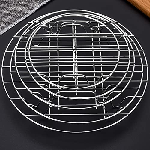 Wotermly 5 Pack Round Cooling Racks Set, 6, 7, 8, 9, 10 inch Air Fryer Rack Steamer Rack Baking Rack Stainless Steel Cake Pan for Baking Canning Cooking Lifting Food in Pots