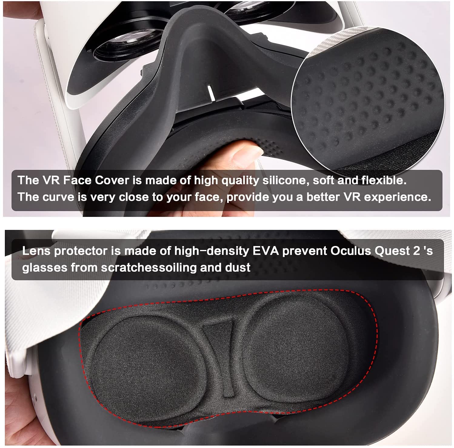 Hard Carrying Case for Meta/for Oculus Quest 2/ Quest 3 All-in-One VR Gaming Headset and Touch Controllers, Travel Storage Bag with Silicone Face Cover & Lens Protector & Accessories - Black