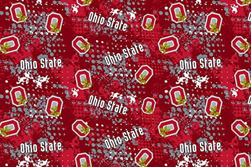 Ohio State University Cotton Fabric by Sykel-Licensed Ohio State Buckeyes Splatter Cotton Fabric