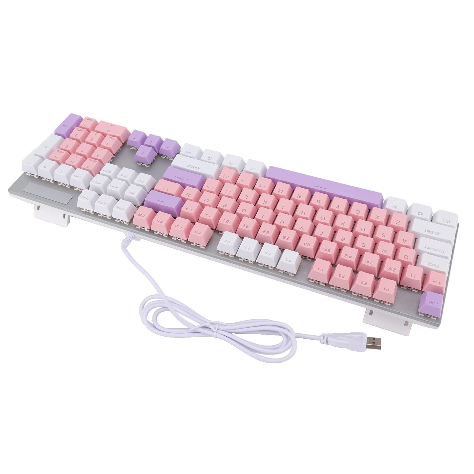 LBEC Mechanical Keyboard, RGB Backlight Wired 104 Keys Ergonomic Gaming Keyboard for PC (Red Switch)