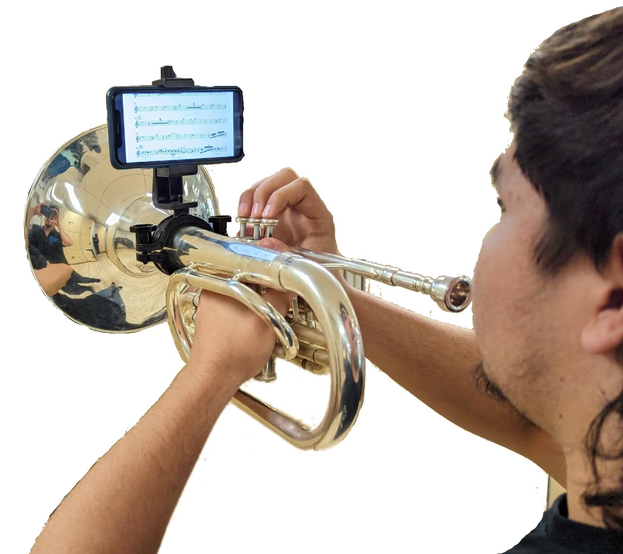 Gripophone Low Brass Lyre - Mount Your Phone to Trombone, Flugelhorn, Euphonium, Marching Baritone, Mellophone, and more! Made in USA!!, Black