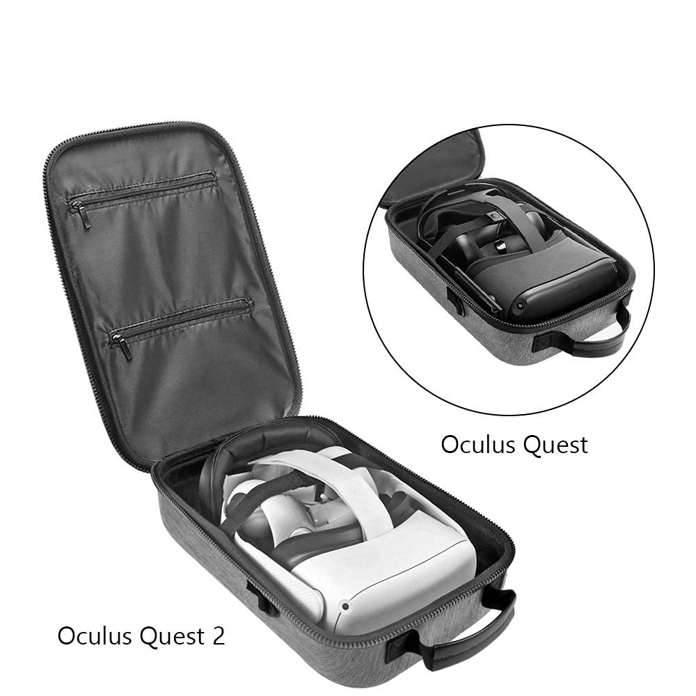Hard Travel Case for Oculus Quest 2 & Quest VR Gaming Headset,EVA Carry Case, Waterproof Shockproof Carring Bag,13.4X 9.4X 5.1''(Black)