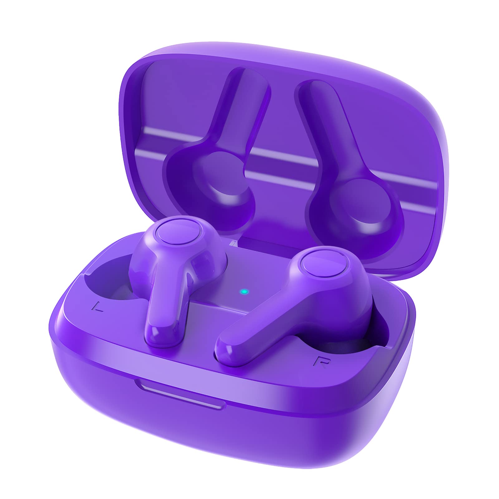 Wireless Earbuds,Bluetooth Earphones Stereo Earphone Bluetooth in-Ear Earphones with Built-in Mic for Smart Phones (Purple)