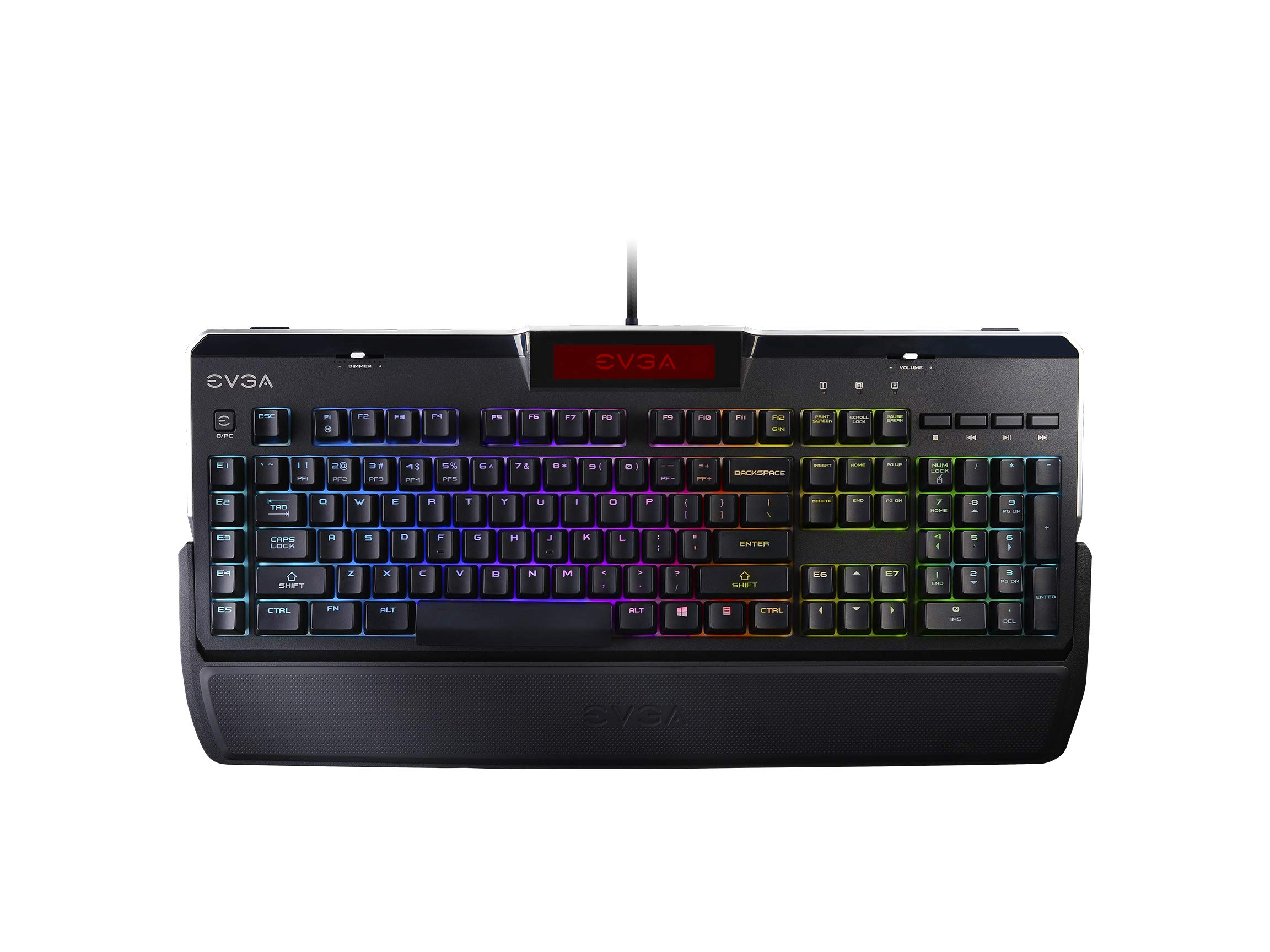 EVGA Z10 RGB Gaming Keyboard, RGB Backlit LED, Mechanical Blue Switches, Onboard LCD Display, Macro Gaming Keys
