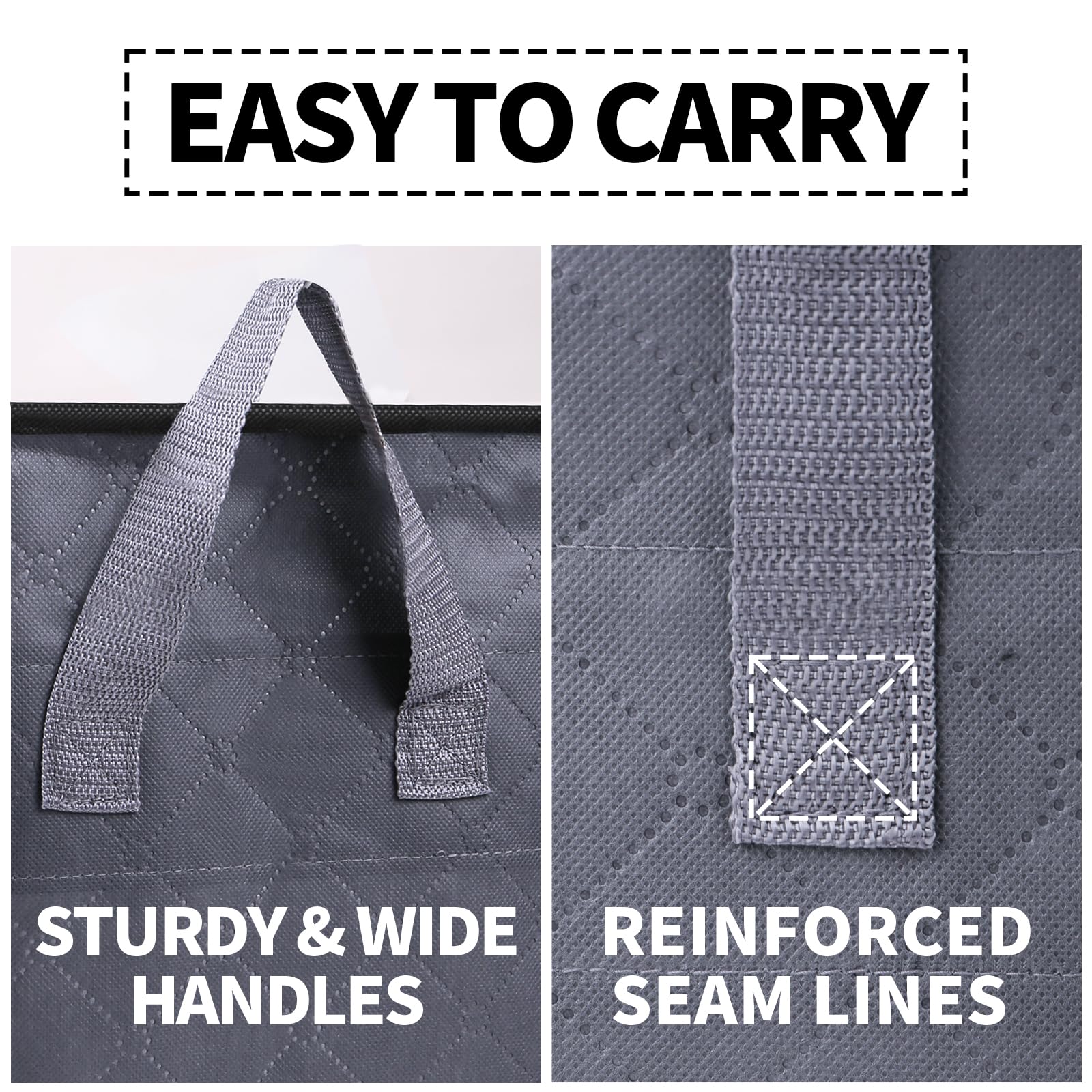 SpralSail Clothes Storage Bags, Closet Organizers and Storage Containers for Clothes, Bedding & Blankets, Foldable Bedroom Organization Solution with Window, Handles & Zippers - 6 Pack,Grey