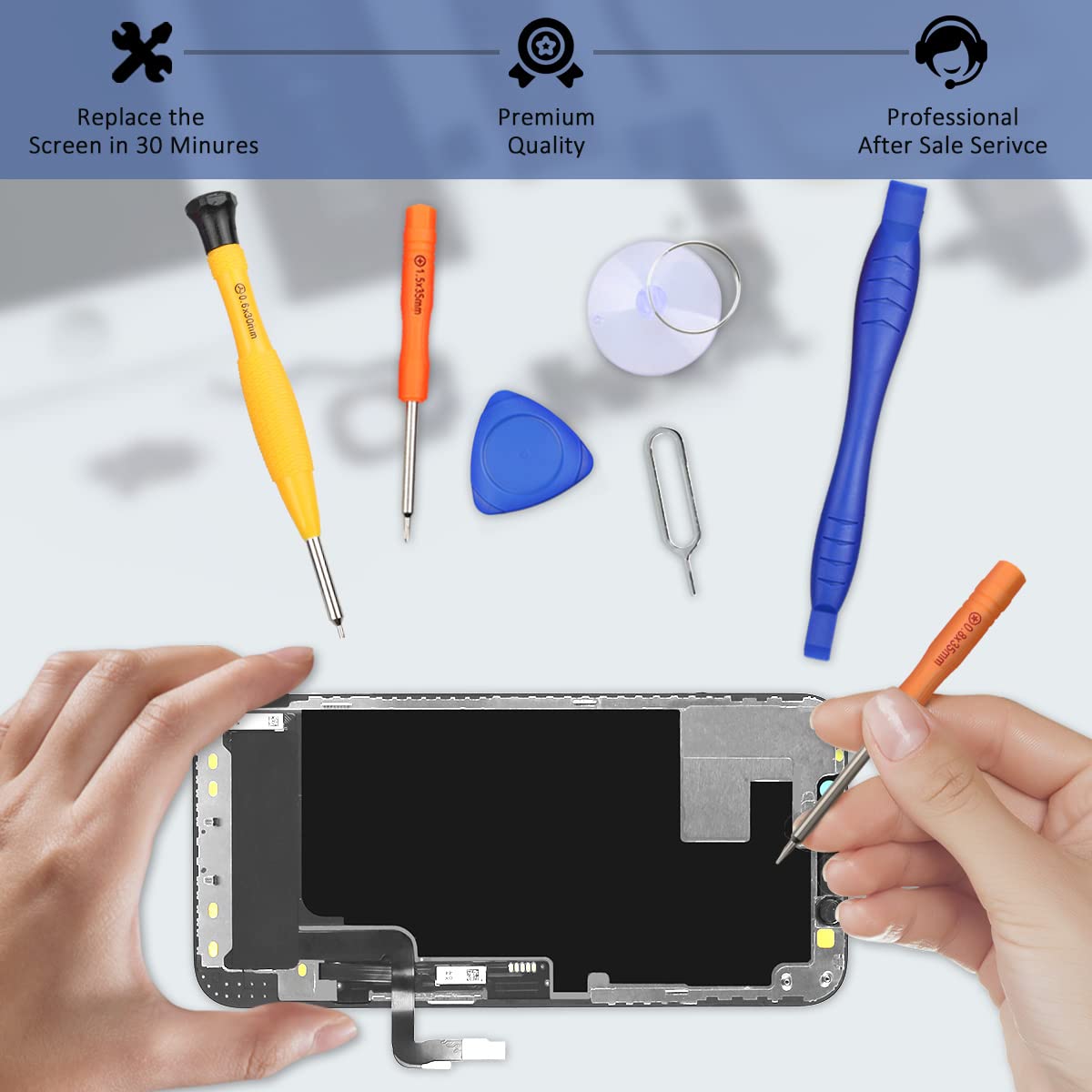 Yodoit for iPhone 11 Screen Replacement Kit COF Full HD LCD Display 3D Touch Digitizer Frame Full Assembly with Repair Tool for Model A2111, A2223, A2221 Black 6.1inch