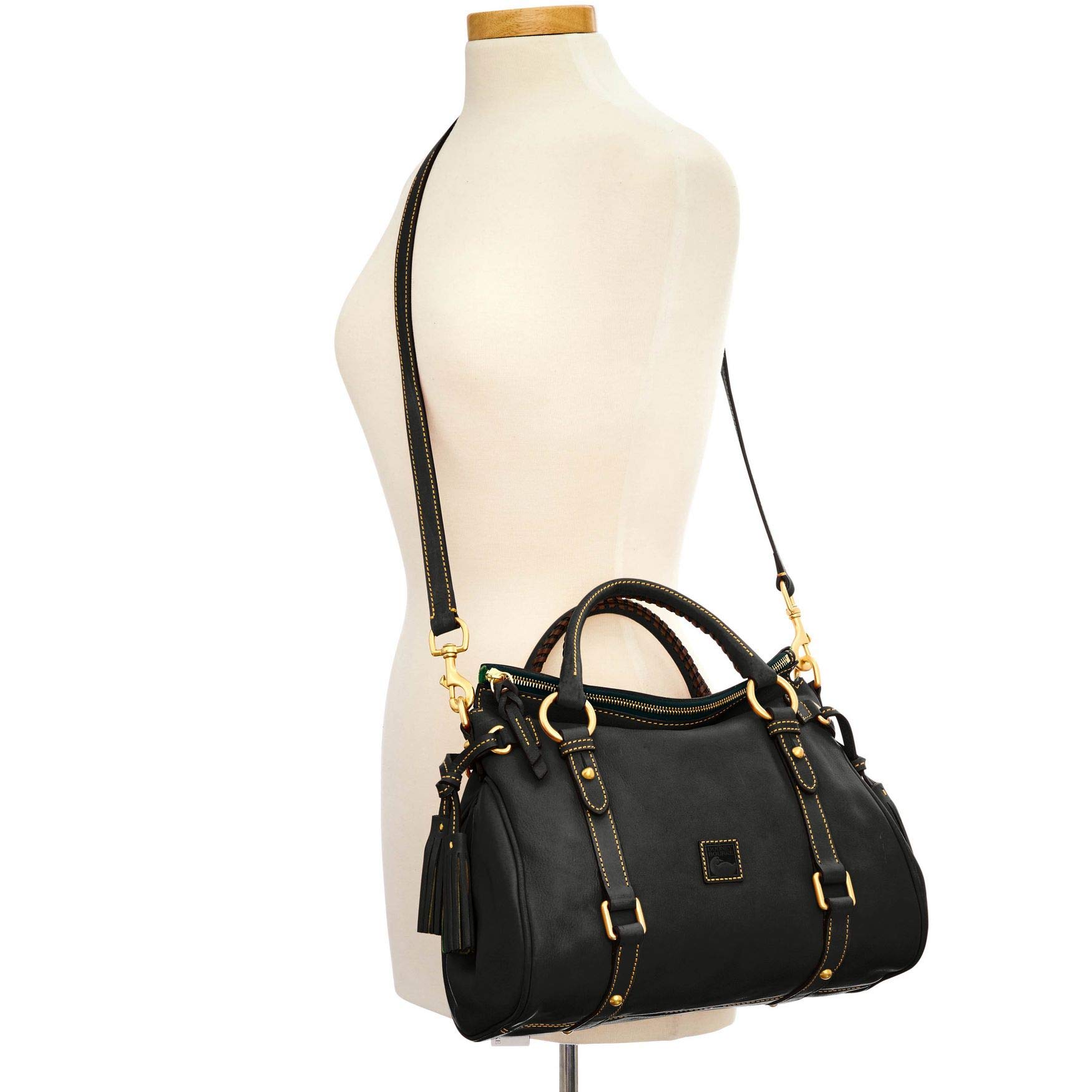 Dooney & Bourke Florentine Small Satchel, Black/Black Trim