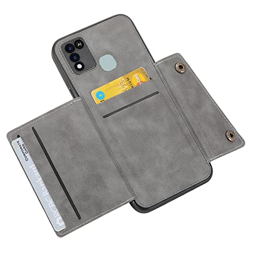 Phone Flip covers Wallet Case for Infinix Smart 5, Leather Case with Card Holder, Double Magnetic Clasp and Durable Shockproof Cover for Infinix Smart 5 Case,Magnetic Phone Case for Car Protective Cov