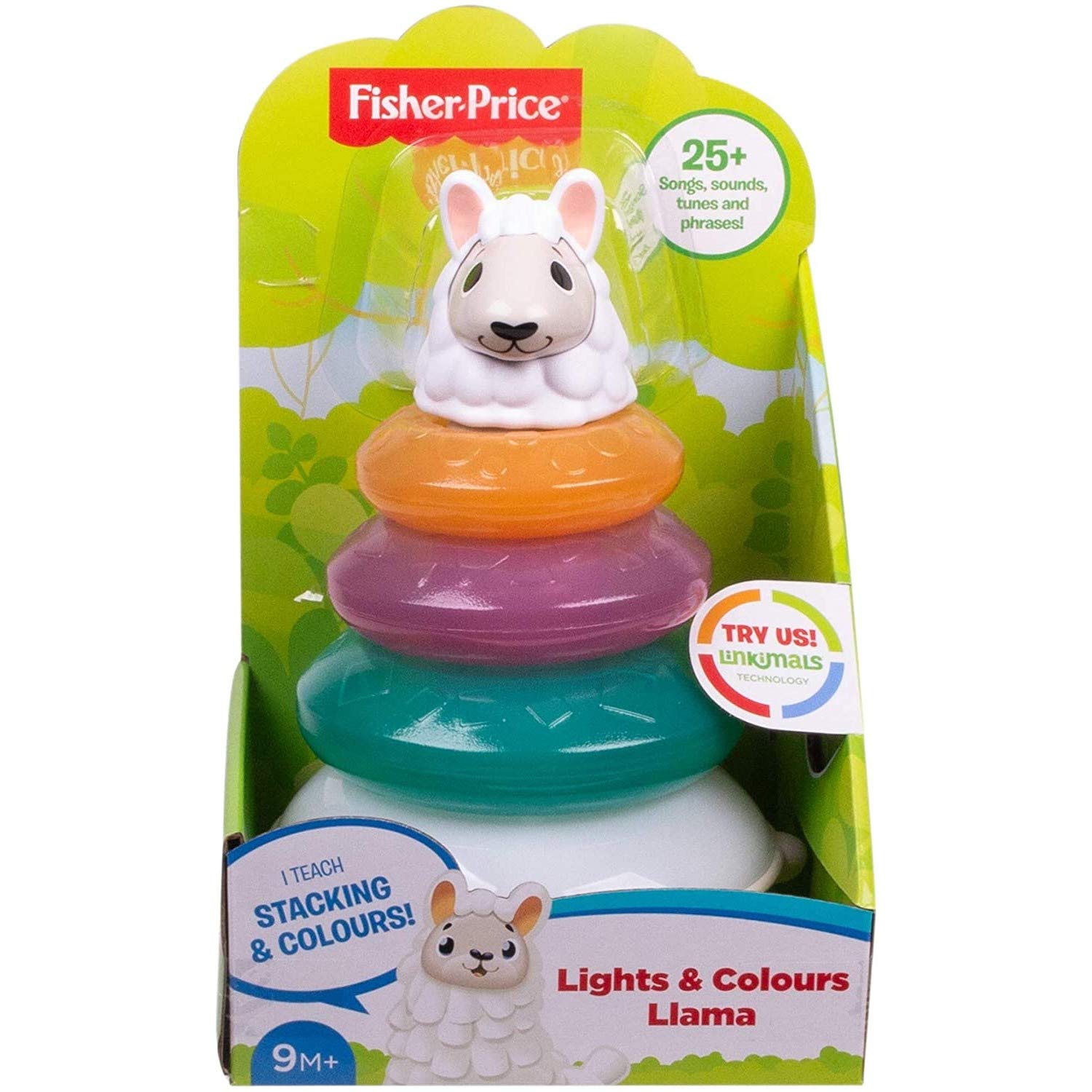 Fisher-Price GHR17 Linkimals Lights and Colours Llama, Interactive Stacking Ring Toy, 1 pc