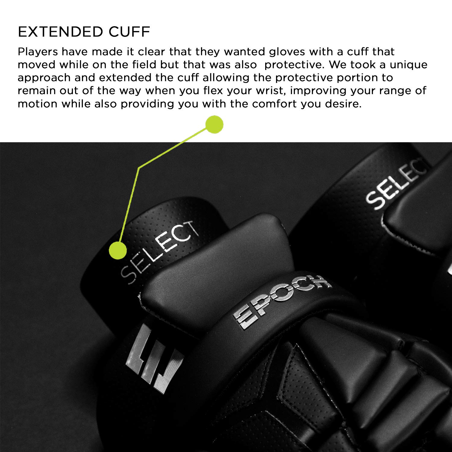 Epoch Integra Select Lacrosse Gloves with Dual-Density Foam and Adjustable Wrist, 13", Large, White