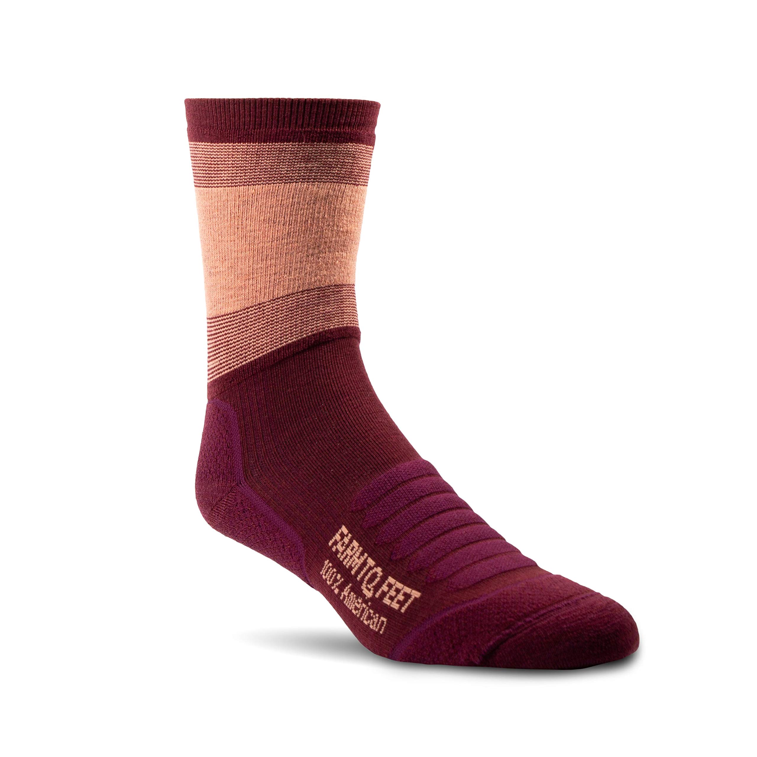 Farm to Feet Pinedale 3/4 Crew Full Targeted Cushion Merino Wool Socks, Plum, Medium
