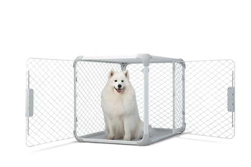 Diggs Evolv Dog Crate I Strong and Modular Design I Sturdy Playpen I Paw Safe Mesh I Built to Last for Puppies and Canines I (Large, Ash)