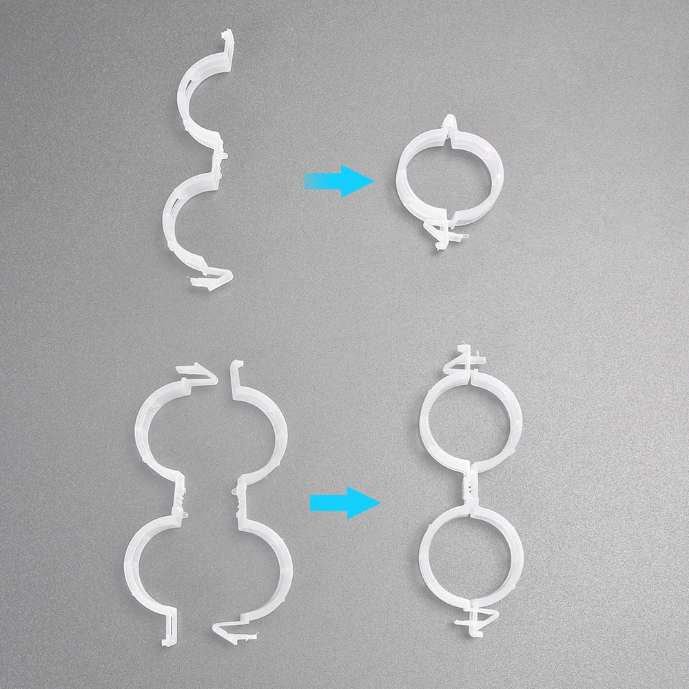 KAMILLEE Plant Support Clips, 100pcs Plastic Garden Plant Support Clips Tomato Clips,Trellis Clips for Flower Tomato Vine Vegetables (White)
