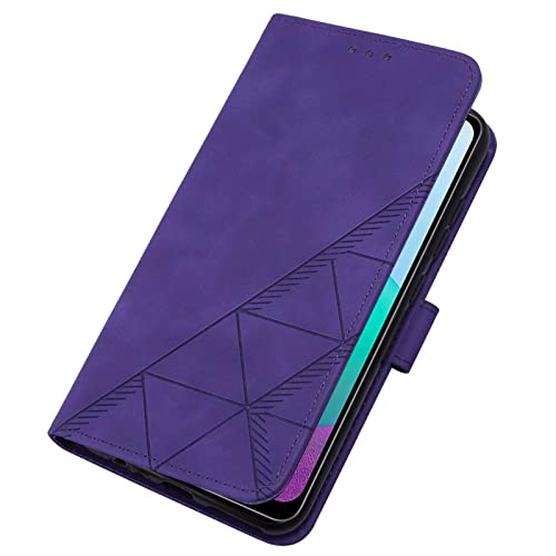 FTRONGRT Case for Tecno Pop 5P, Mobile Wallet Flip Cover with Mobile Phone Holder, Card Slot, Magnetic PU Leather Case for Tecno Pop 5P-Purple
