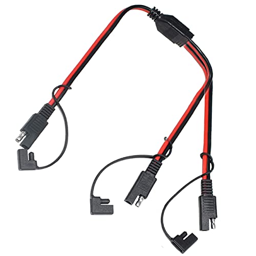 Liwinting SAE Y Splitter 1 to 2 SAE Extension Cord SAE Extension Cable Solar Panel Photovoltaic Cable Male to Female Extension Cord Bullet SAE One Point Two 14AWG 60cm/1.96FT
