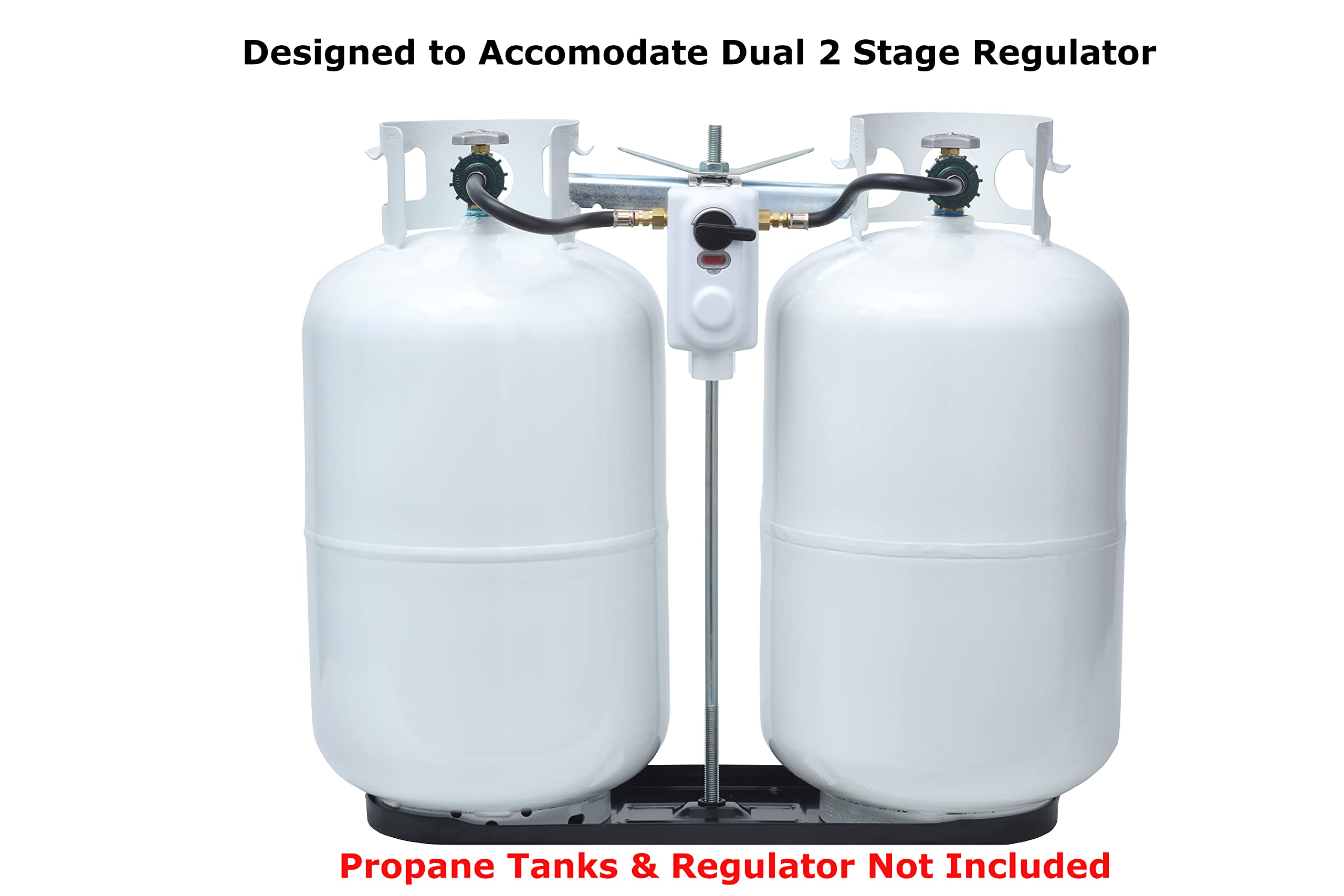 Flame King Dual RV Propane Tank Cylinder Rack for RVs and Trailers for 30lb Tanks - KT30MNT (Tanks Sold Separately), Black