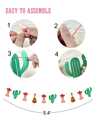 Rose Gold Final Fiesta Banner Garland Cactus Banner for Mexican Fiesta Bachelorette Party Decorations