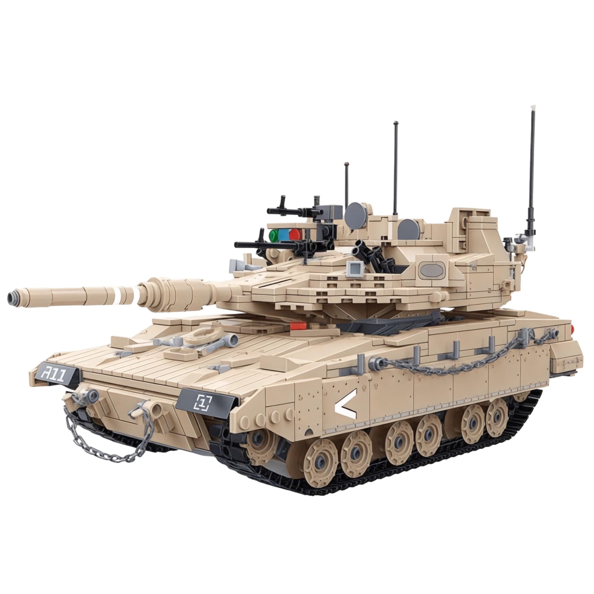 General Jim's Israeli Merkava MK 4M Main Battle Tank Building Block Set β 1,540 Pieces β Detailed Medium Tank Model Compatible with Major Brands