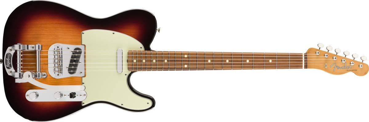 Fender Vintera 60s Bigsby Telecaster Electric Guitar, with 2-Year Warranty, 3-Color Sunburst, Pau Ferro Fingerboard