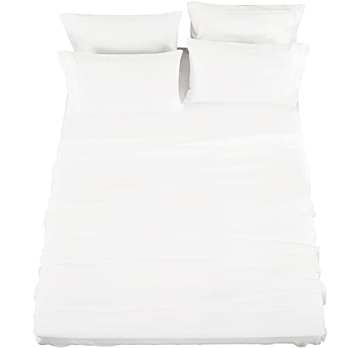 POLO World Network 6 Piece Sheet Set, Microfiber, White, Queen Sheet Set