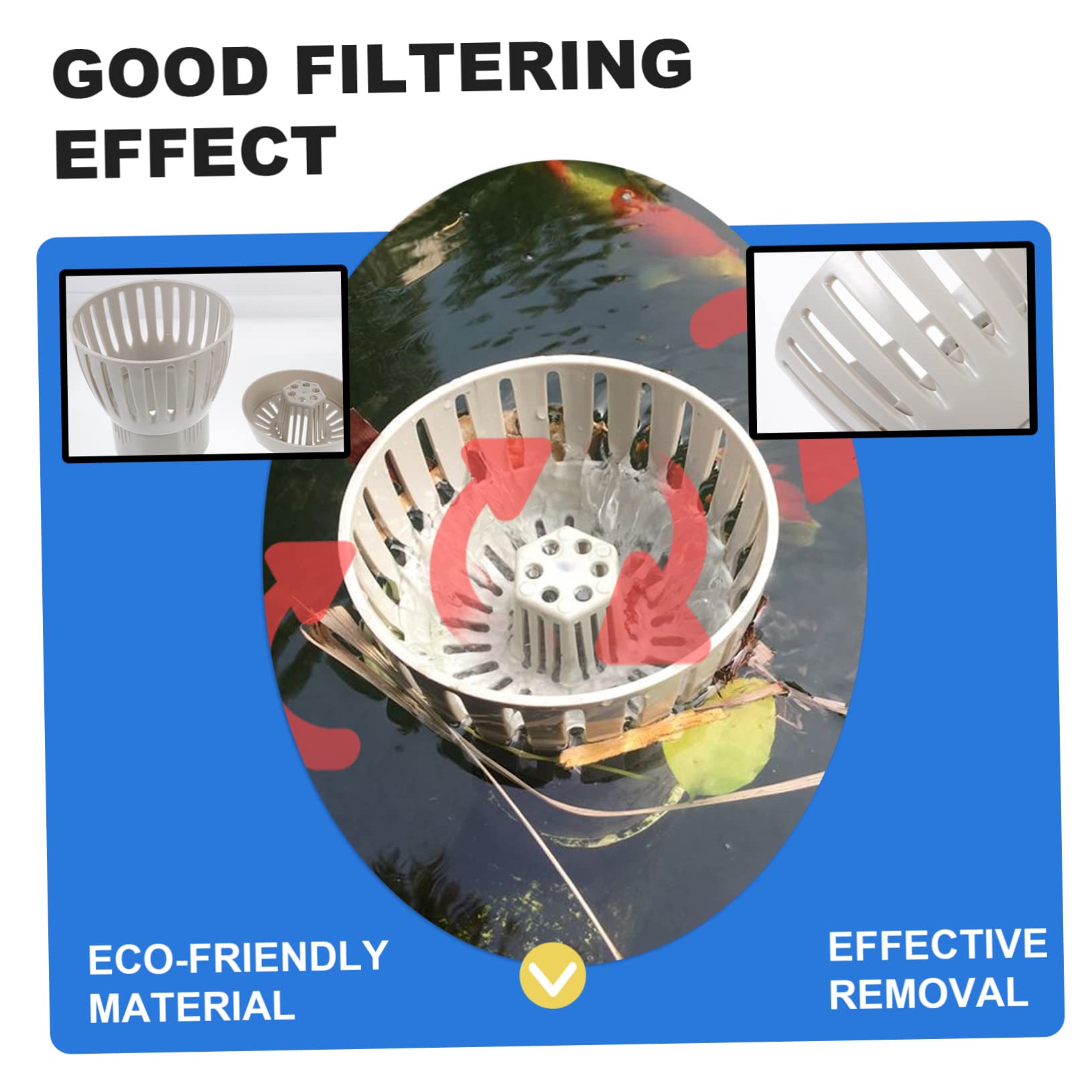 FONDOTIN 1 Pc Filter roof Drain Strainer Drain Pipe Fittings filtro para pecera Pool Sink Strainer Plastic Fish Bowl Pond Drain Cover Plastic Aquarium Skimmer abs Fish Tank Basket White