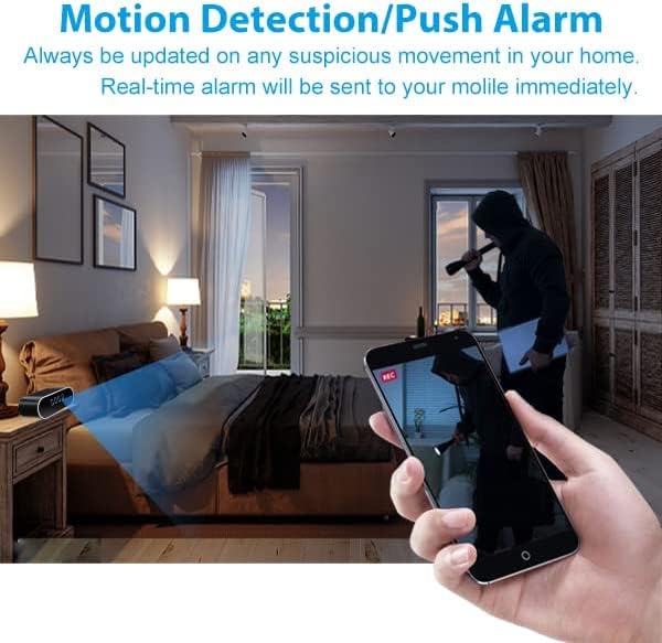 Pomocuty Hidden Camera Clock WiFi Mini Spy Cameras with Video Wireless Small Nanny Cams HD 1080P Indoor Camera for Home/Office Security
