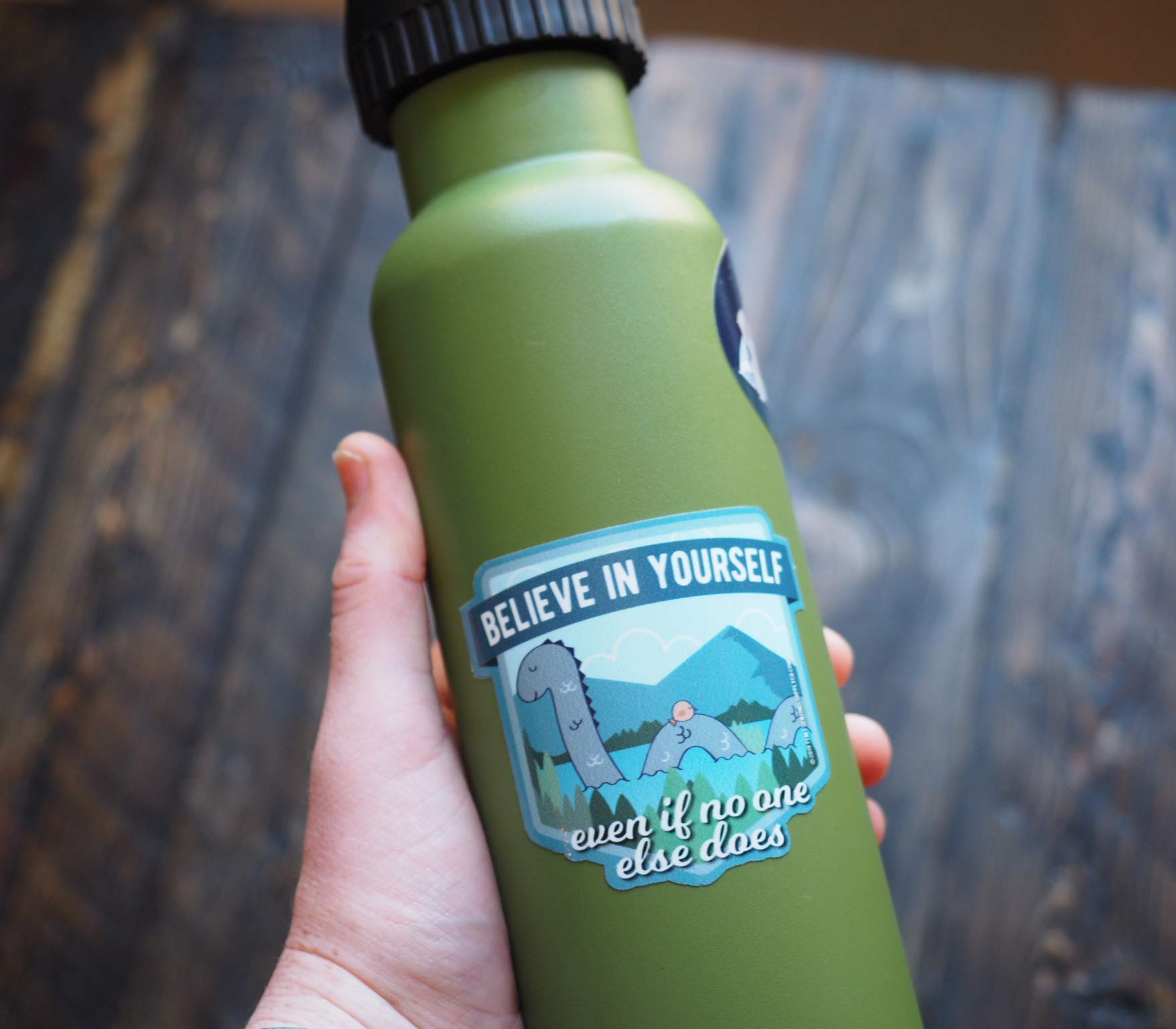 Nessie Believe in Yourself Sticker - Funny Loch Ness Monster Decal for Hydroflask or Laptop - Scotland Cryptid Vinyl Sticker