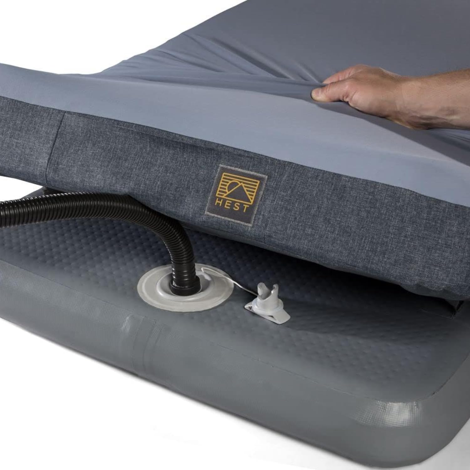 HEST Sleep System - Memory Foam Camping Mattress with Inflatable Pump and Carry Bag, Single Mattress, 78" L x 25" W