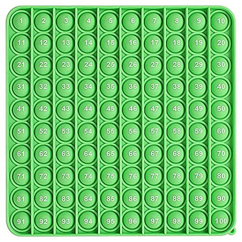 Pop it Numbers 100 Sensory Math Manipulative (Green) Large Educational Consecutive Number pop it. Autism/ADHD Friendly Classroom Supply is Perfect for Home or Any Elementary Classroom