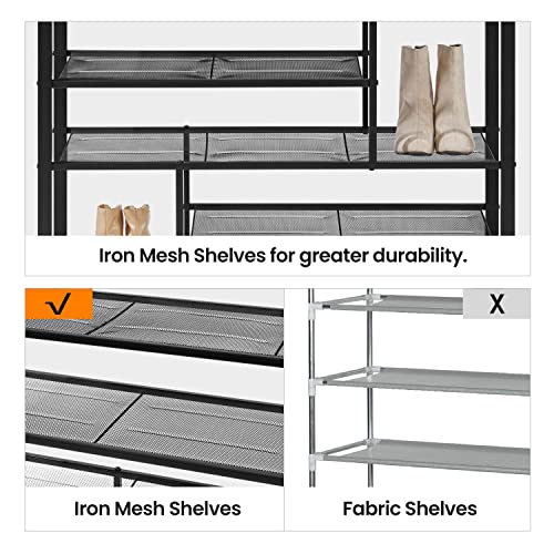 Yaheetech 6-Tier Shoe Rack Organizer, Shoe Shelf Organizer with Storage Box, Free standing Shoe Storage Rack for Entryway, Living Room, Holds 24 Pairs of Shoes, Industrial Style