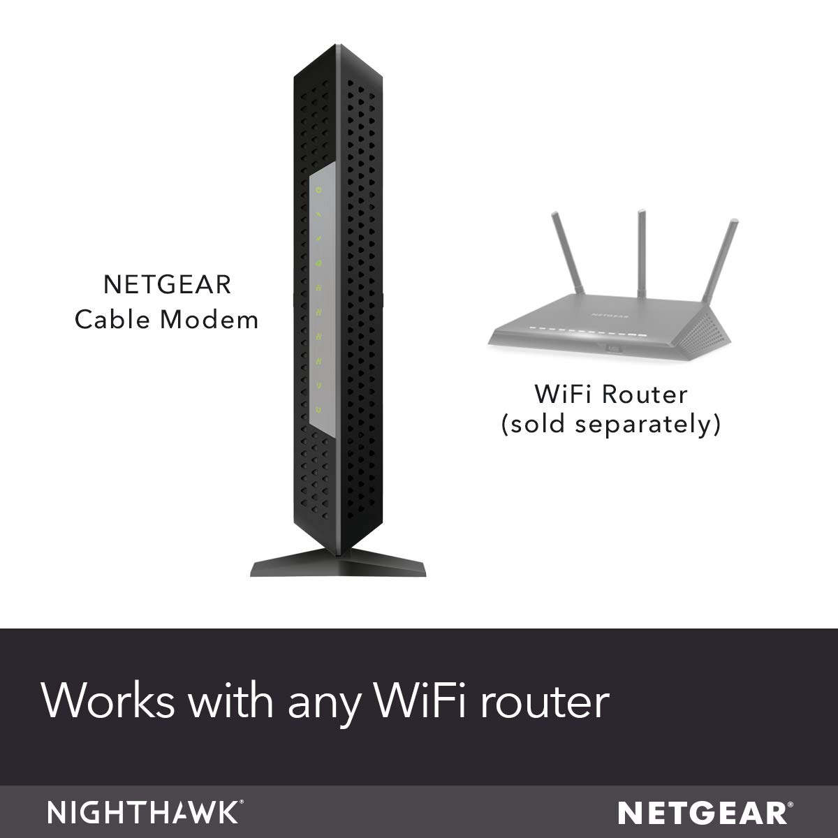 NETGEAR Nighthawk Cable Modem with Voice (CM1150) - Certified for Xfinity by Comcast Internet & Voice Plans Up to 800Mbps | 2 Phone lines | 4 x 1G Ethernet ports | DOCSIS 3.1
