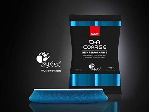 RUPES D-A Coarse High Performance Coarse Cutting Foam Pad 2-Pack w/ 2 Free Ultrasonic Cut Edgeless Towels (7" Face, 6" Backing)