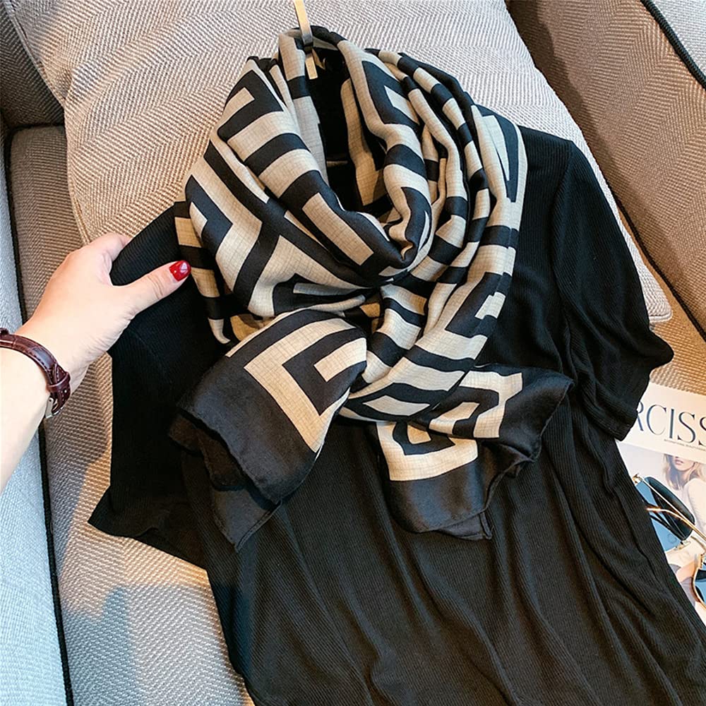 FINIZO Women's Scarves Lady Light Soft Fashion Solid Scarf Wrap Shawl for All Season (Beige)
