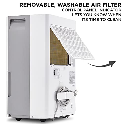 Ivation 4,500 Sq. Ft Energy Star Dehumidifier With Pump, Large Capacity Compressor De-humidifier for Big Rooms and Basements with Continuous Drain Hose Connector and Pump, Auto Shutoff and Restart