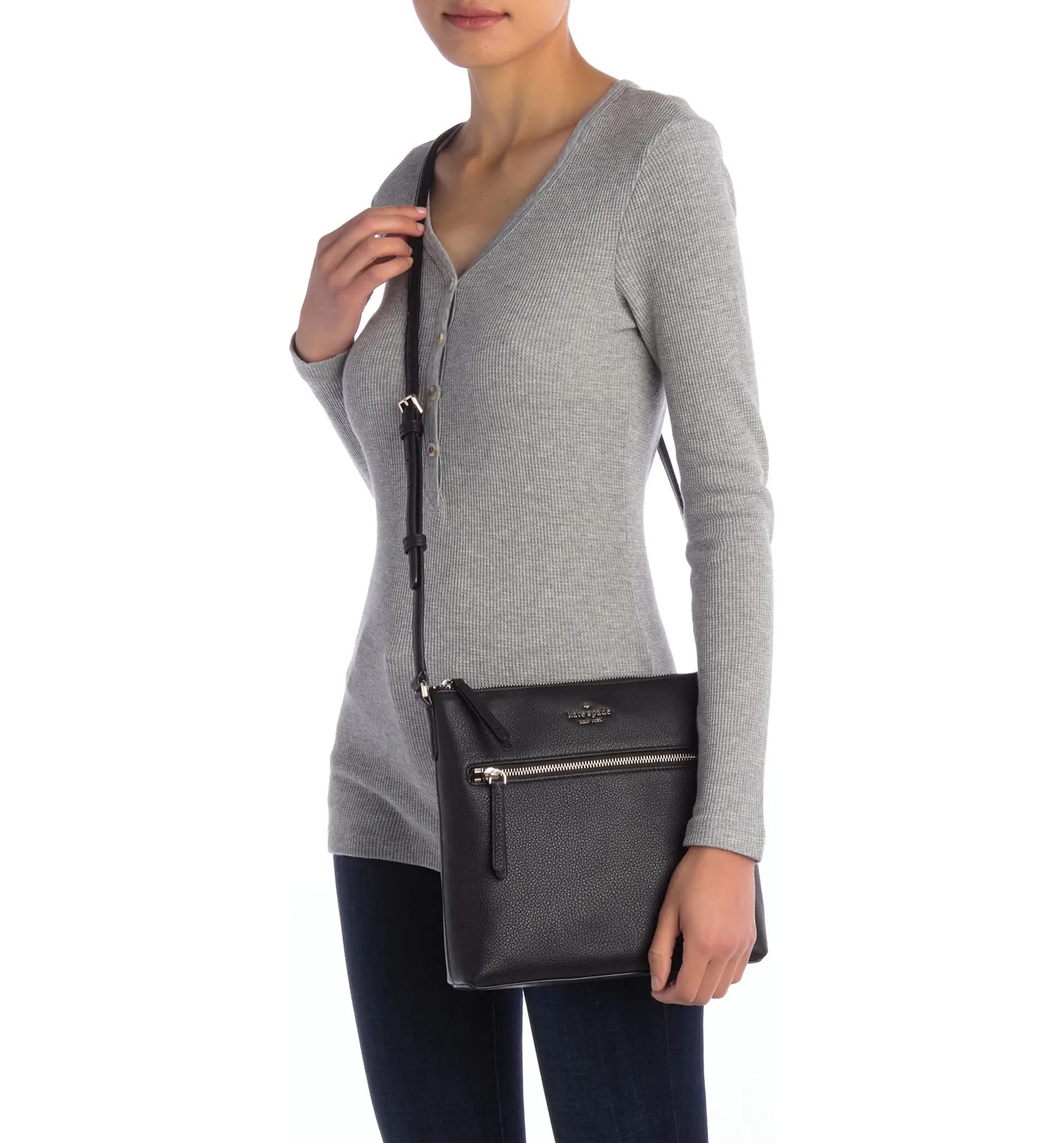 Kate Spade Leather Crossbody/Shoulder Bags, Top Zip, Jackson, Frozen Lilac