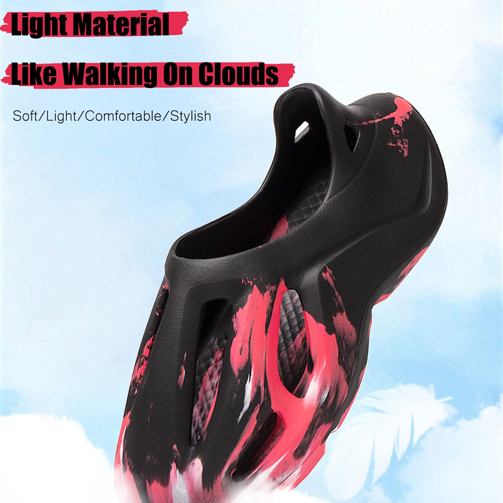 Foam Runner Shoes, Man Womens Foam Runner Sneakers Pillow Cloud Shoes Slides, Non-Slip Beach Shoes (White,40-41)