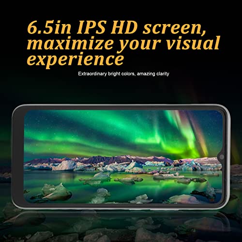 Yoidesu 5G Unlocked Android Smartphone, 6.5in IPS HD Screen 6GB RAM 128GB ROM Ultra Thin Mobile Phone, 5000mAh 12MP16MP HD Camera, Face ID Fingerprint Unlocked Cellphone for Android 12(Grey)
