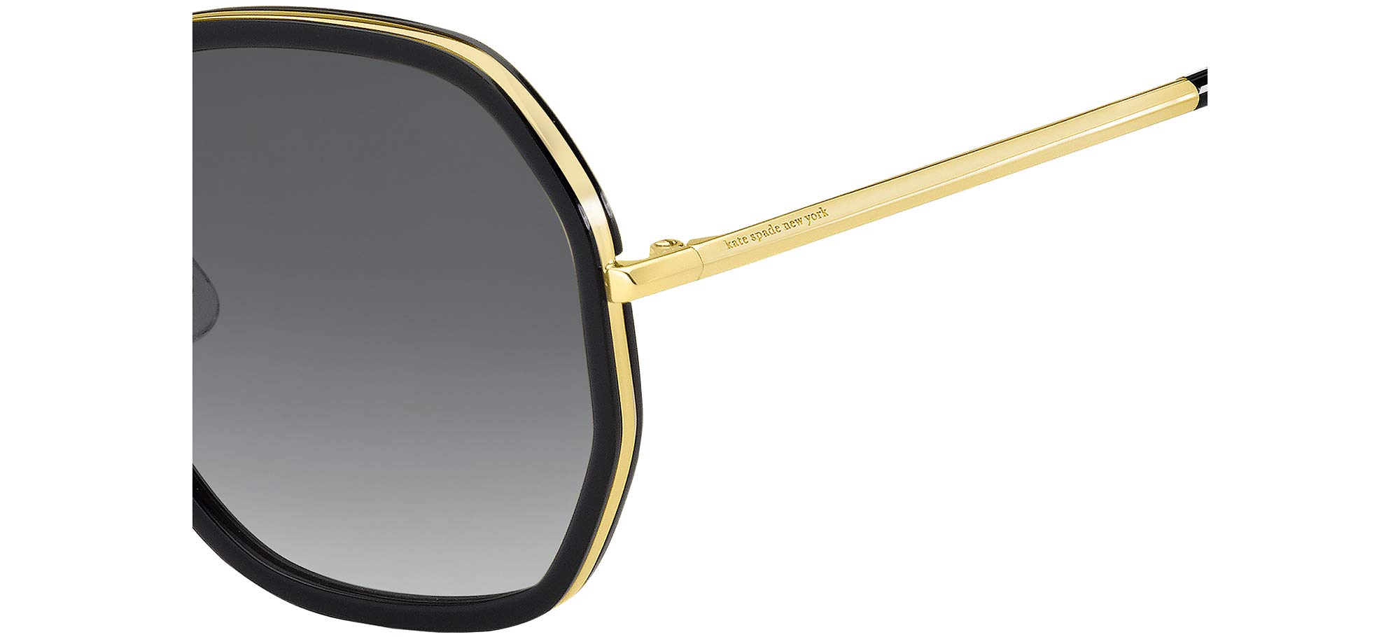 Kate Spade New York Women's Nicola/G/S Square Sunglasses, Gold Black/Gray Shaded, 58mm,18mm